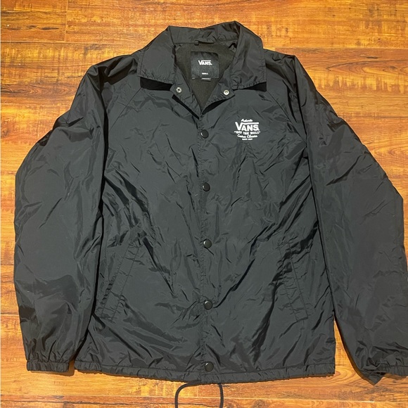 Vans | Jackets & Coats | Mens Vans Coach Jacket All Black Size Small ...